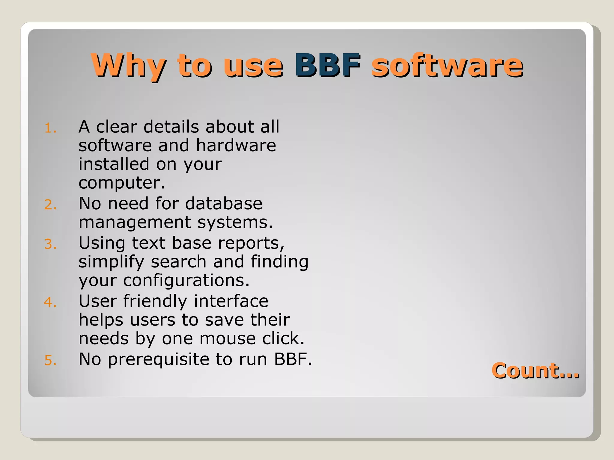 Backup before format (bbf) | PPT