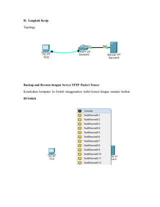 Backup dan Restore file config.text Server TFTP Packet Tracer | PDF