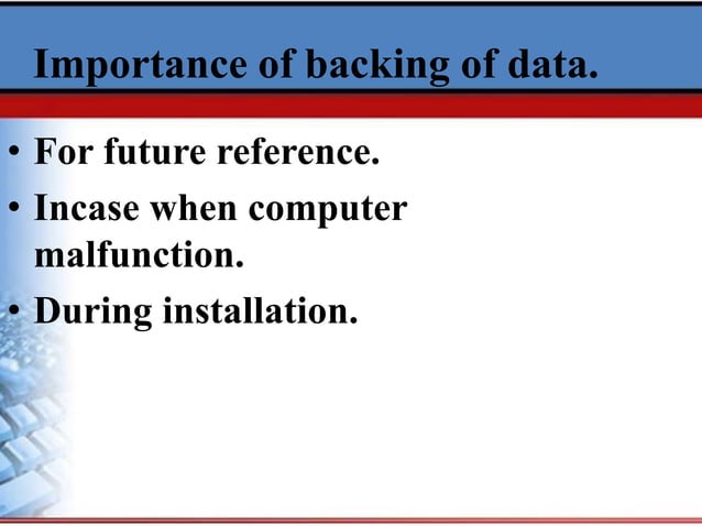 Backup Data (cloud storage).pptx | Data Storage and Warehousing | Computing