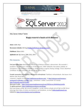 Kopja rezervë e bazës së të dhënave | DOCX