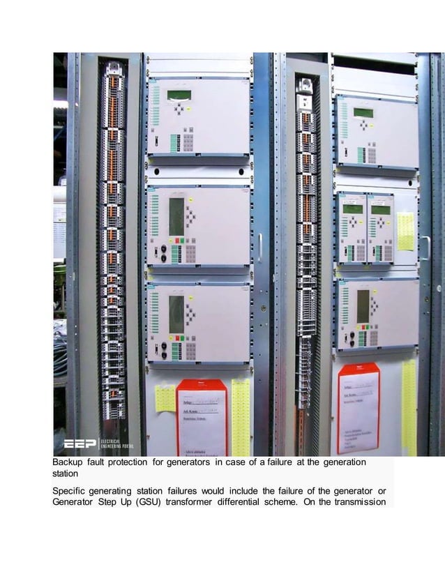 Backup fault protection for generators in case of a failure at the ...