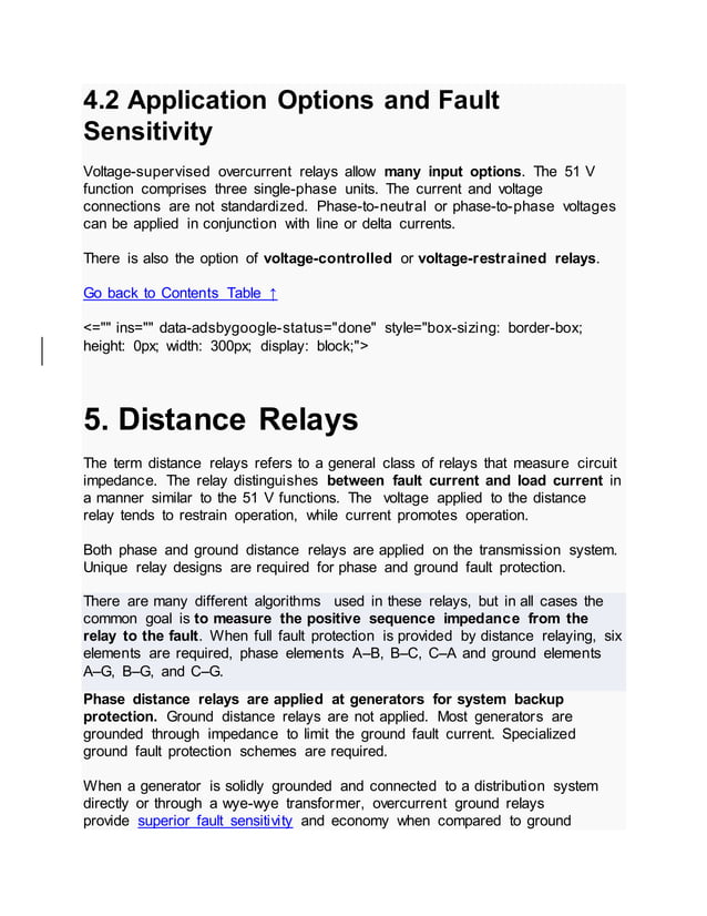 Backup fault protection for generators in case of a failure at the ...