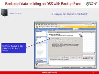 Backup of Data Residing on DSS V6 with Backup Exec | PPT