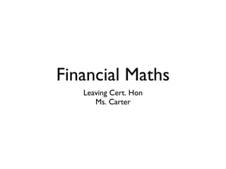 Financial maths | PPT