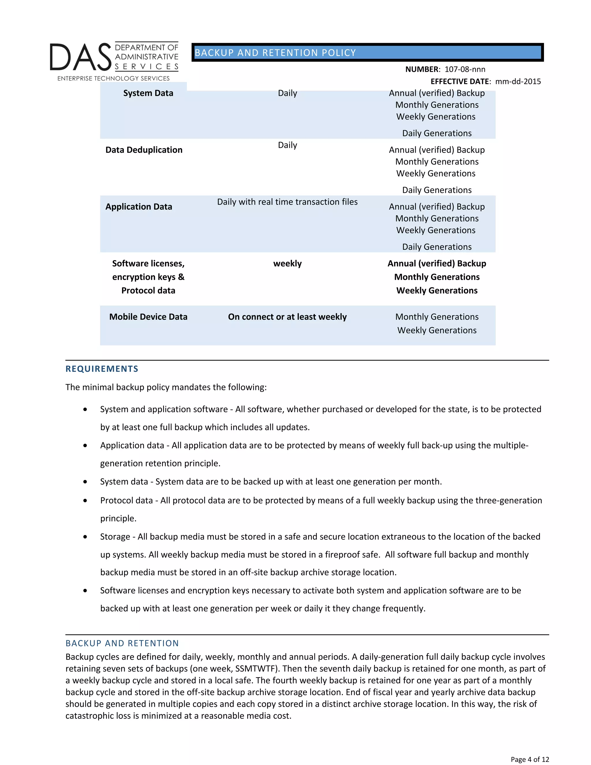 Backup policy template julie bozzi oregon | DOC