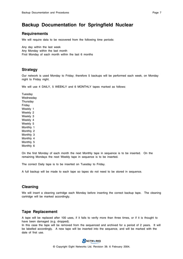 Backup procedures | PDF