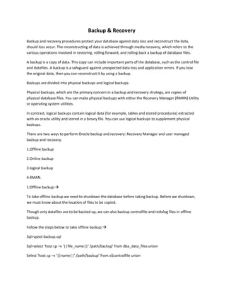 Backup&recovery | DOC