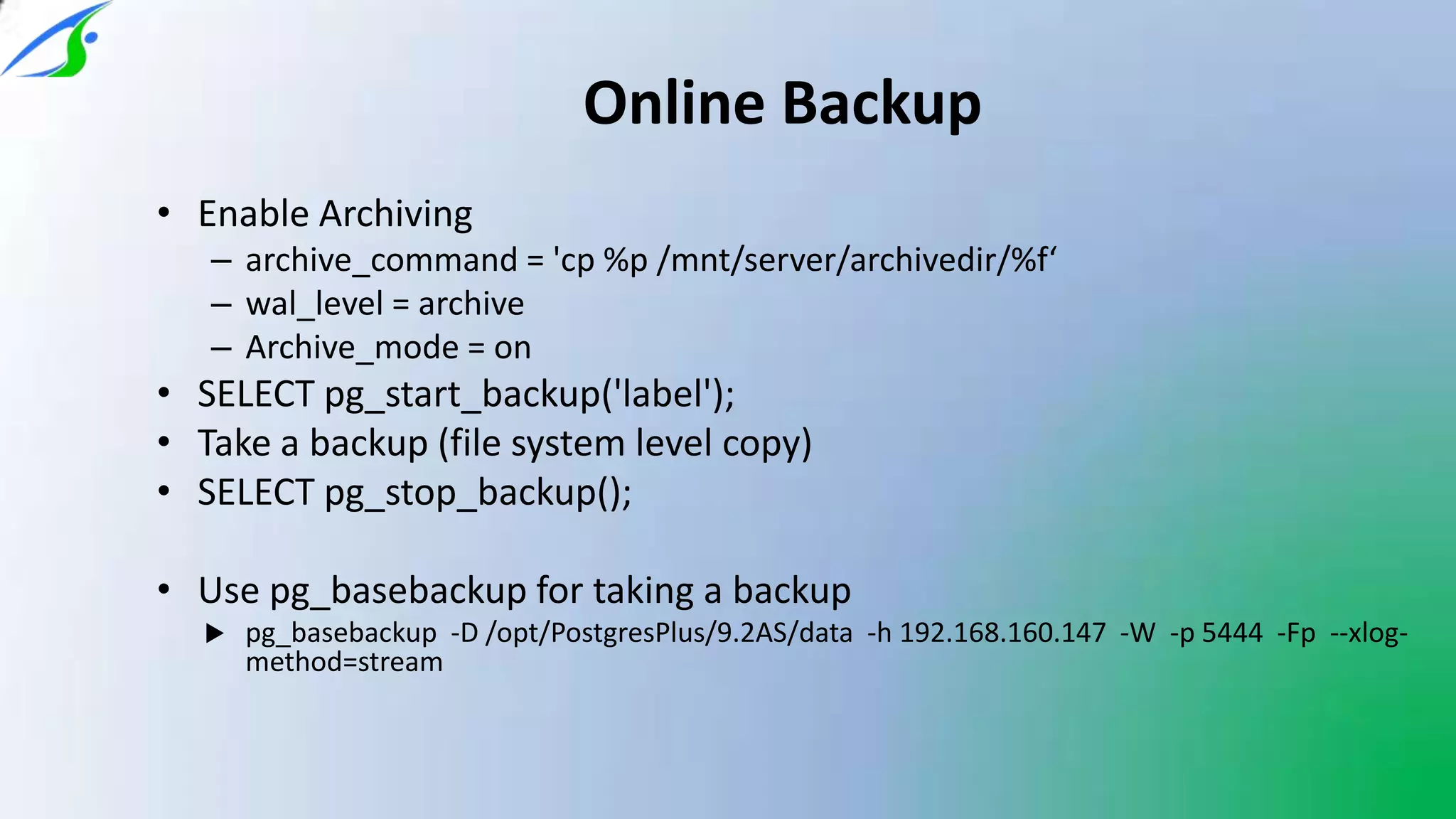 Backup Recovery In Postgresql Ppt