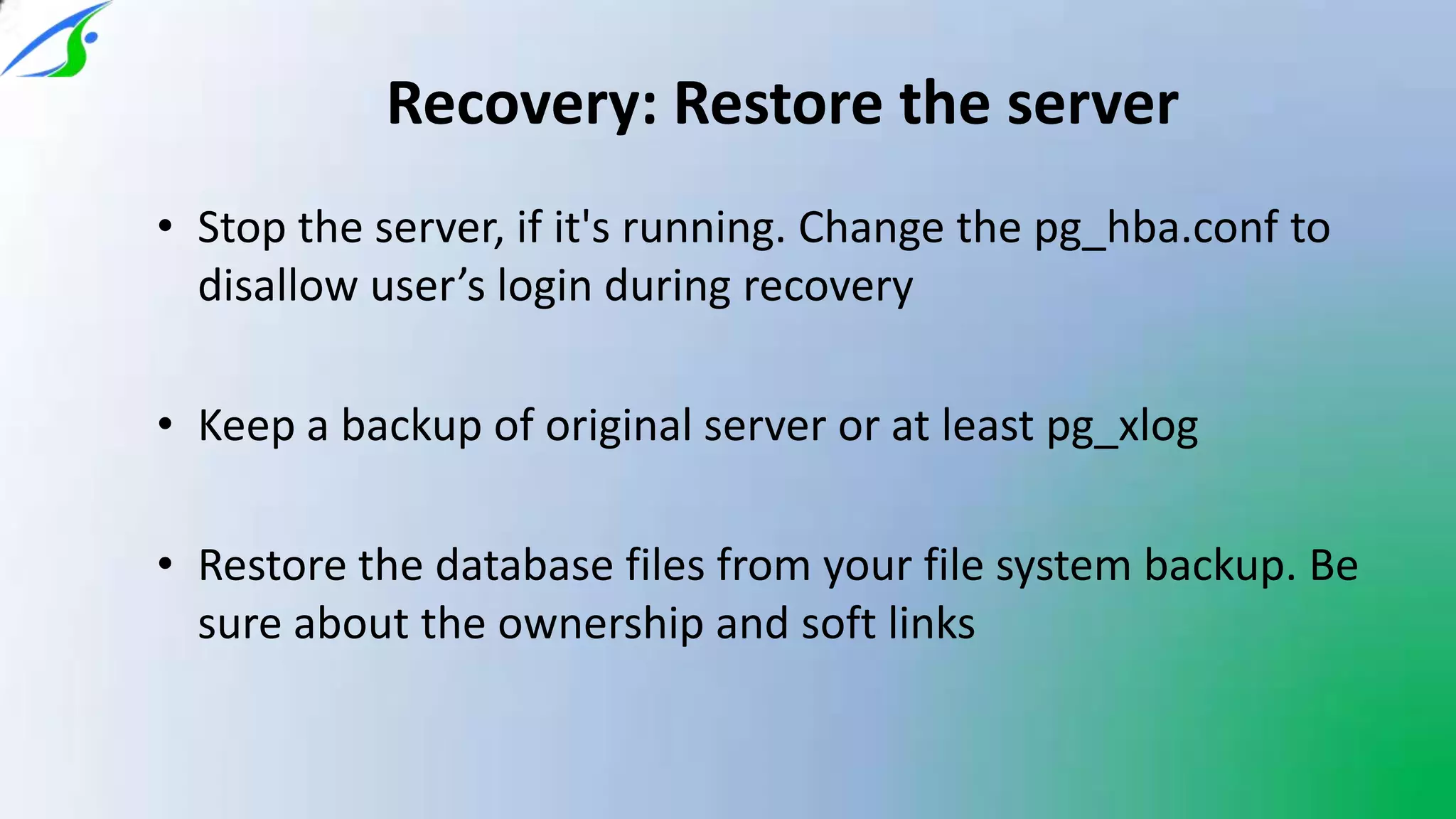 Backup-Recovery in PostgreSQL | PDF