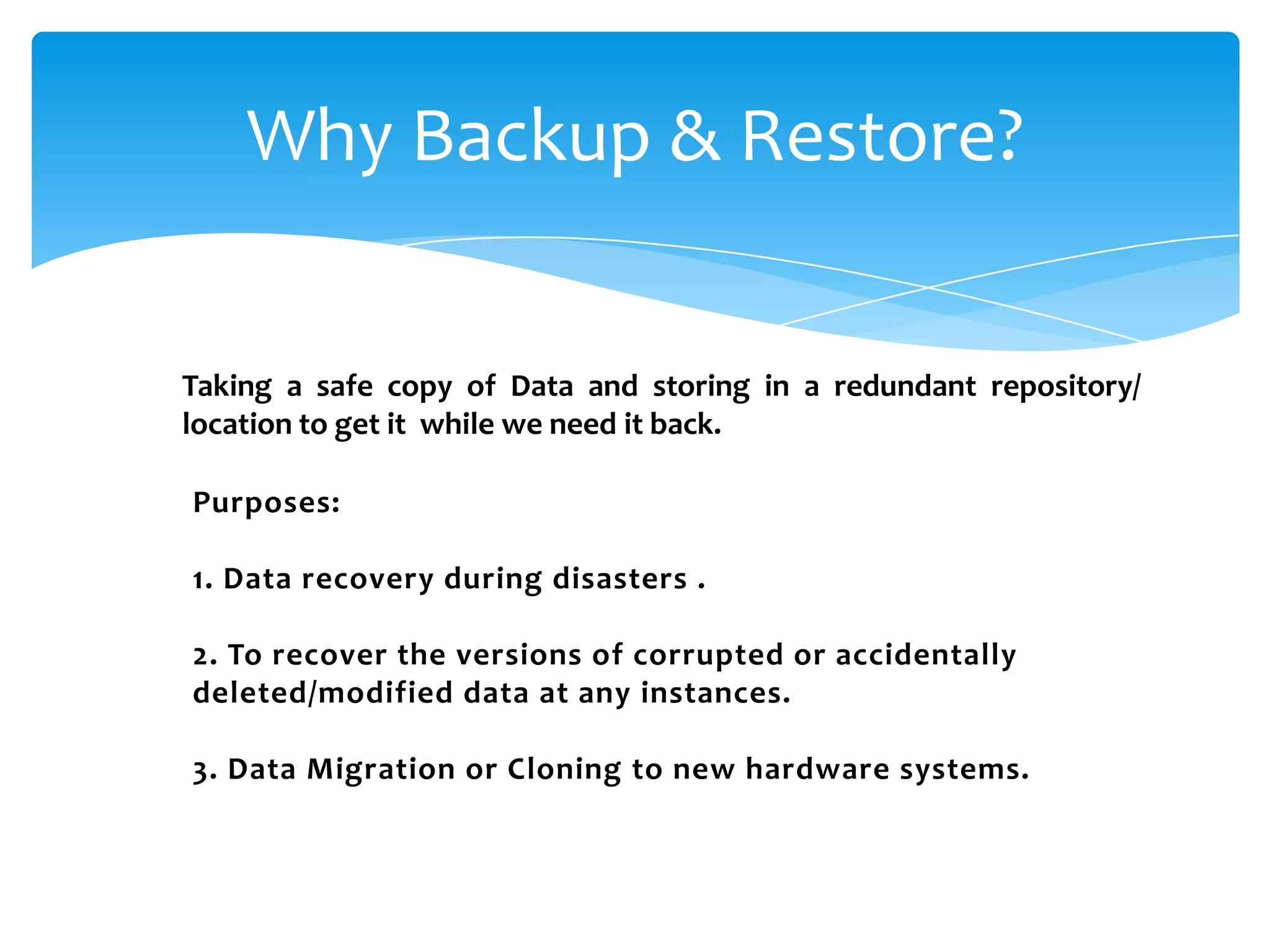 Backup & restore in windows | PPTX