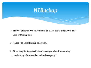 Backup & restore in windows | PPTX
