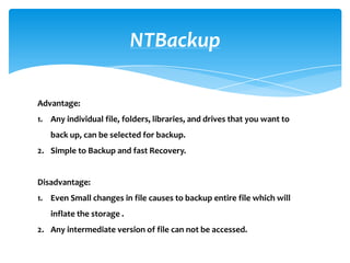 Backup & restore in windows | PPTX