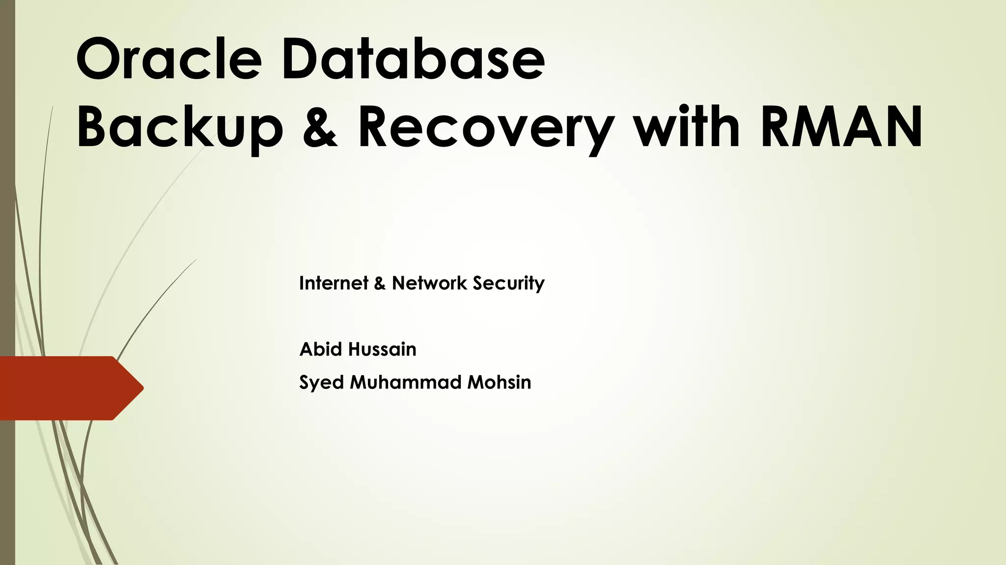 Backup And Recovery With Rman Pptx Databases Computer Software And 4300