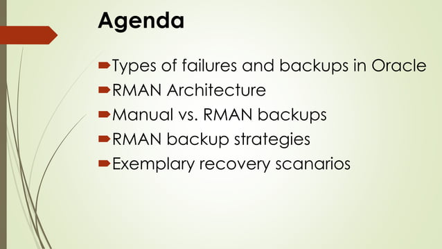 Backup & recovery with rman | PPTX | Databases | Computer Software and Applications