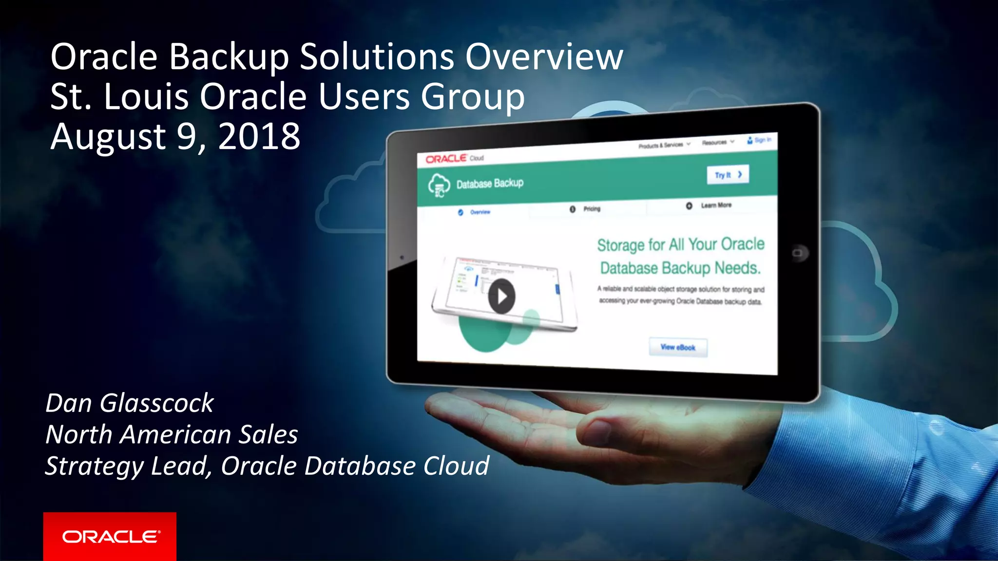 Oracle Backup Solutions Overview August 2018 Ppt 6543