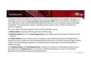 SMB Market : Backup Solution & Service with Azure Cloud and Fujitsu ...