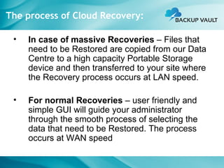 First Cloud based enterprise Backup & Recovery in India | PPT