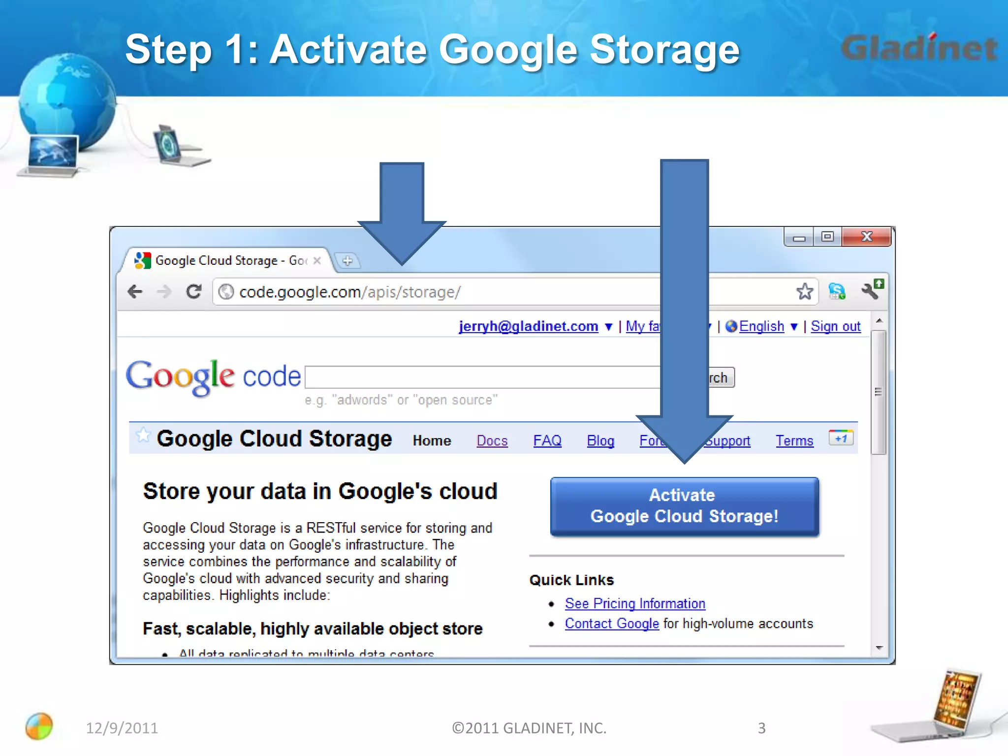 Backup with google cloud storage | PPT