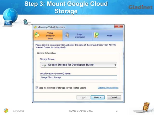 Backup with google cloud storage | PPT