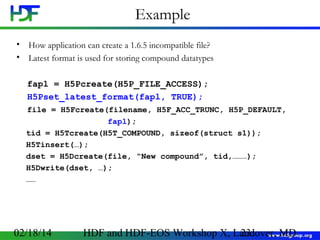 HDF5 Backward and Forward Compatibility Issues | PPT