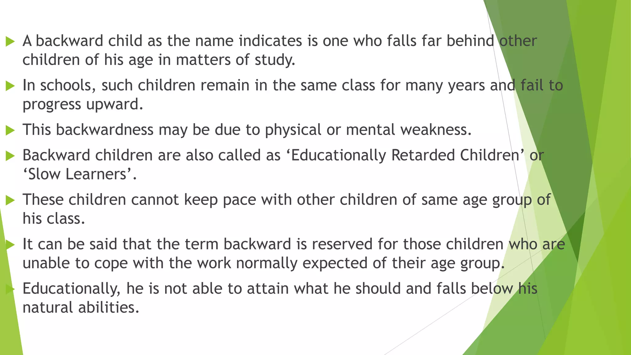 Backward child | PPTX