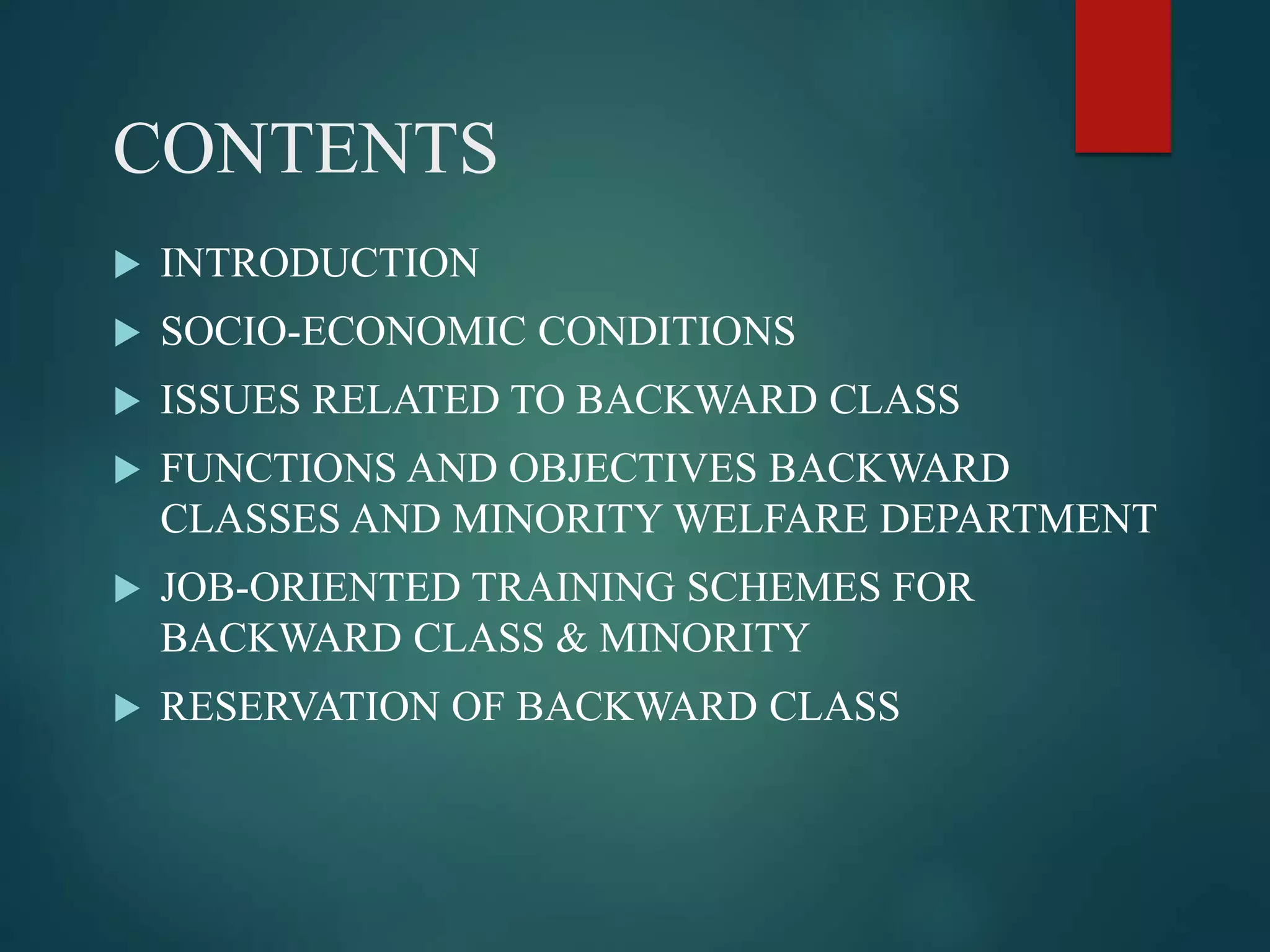 Backward class and minority of india ppt | PPTX