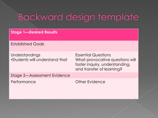 Backward design | PPTX