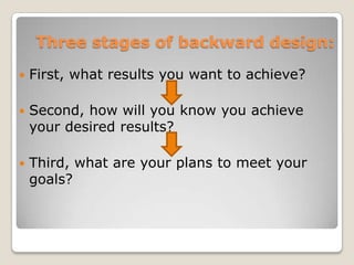 Backward design | PPT
