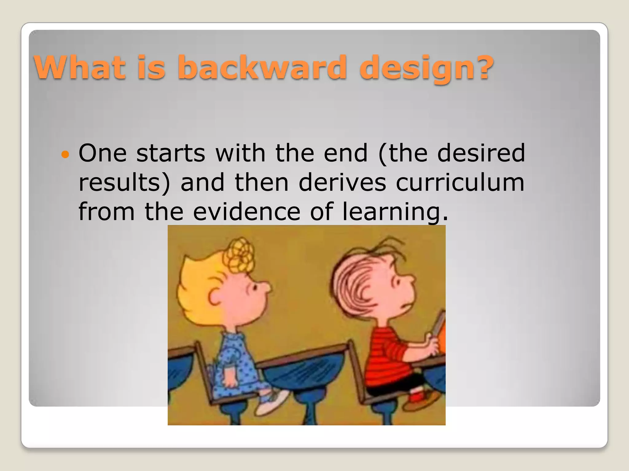Backward Design-A simple intro | PPT