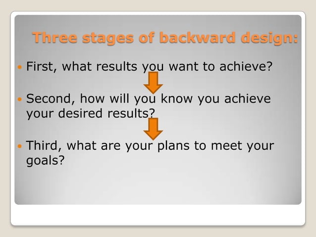 Backward Design-A simple intro | PPT