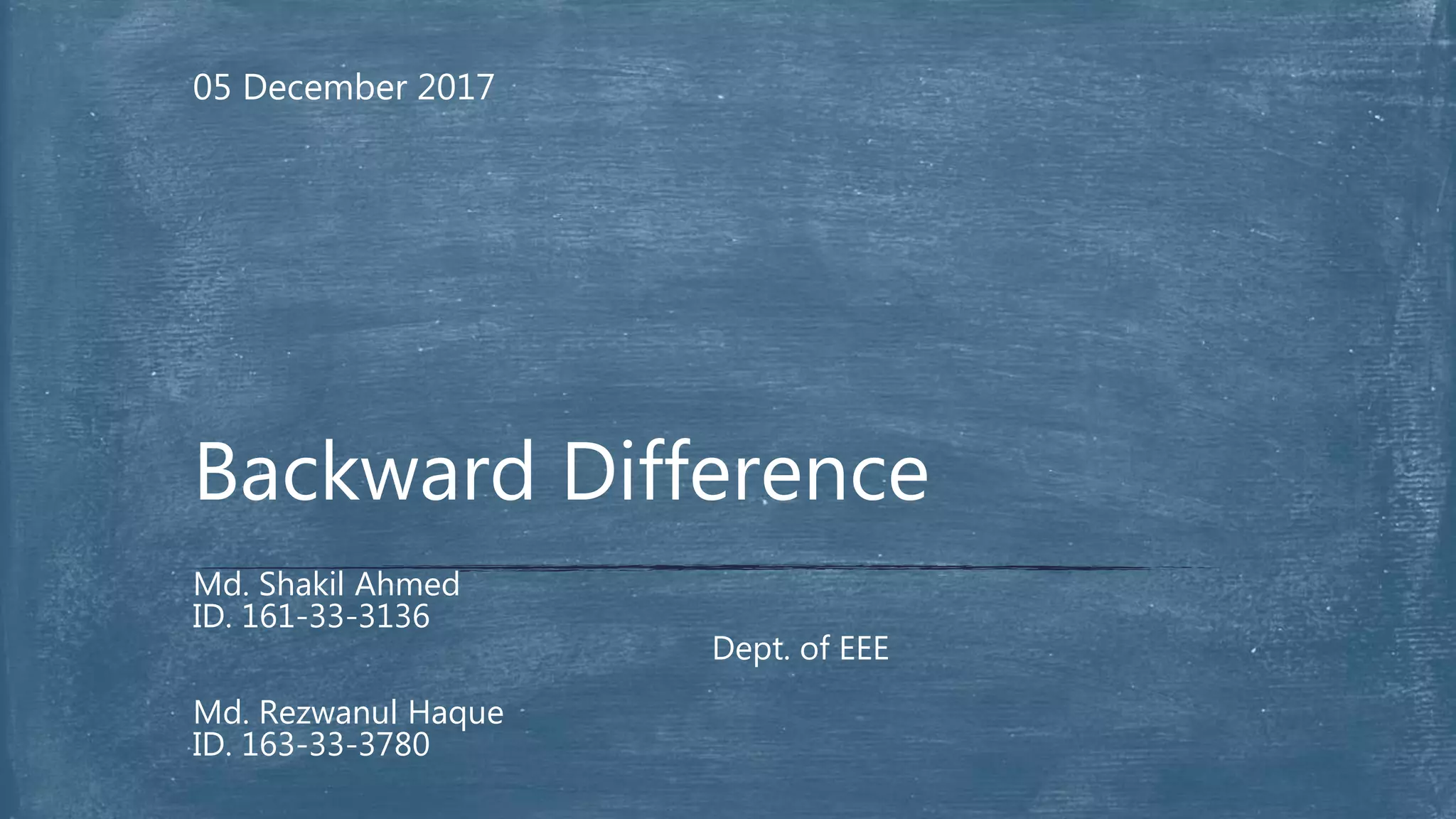 Backward difference | PPTX