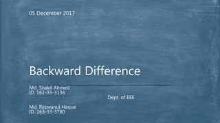 Backward difference | PPTX