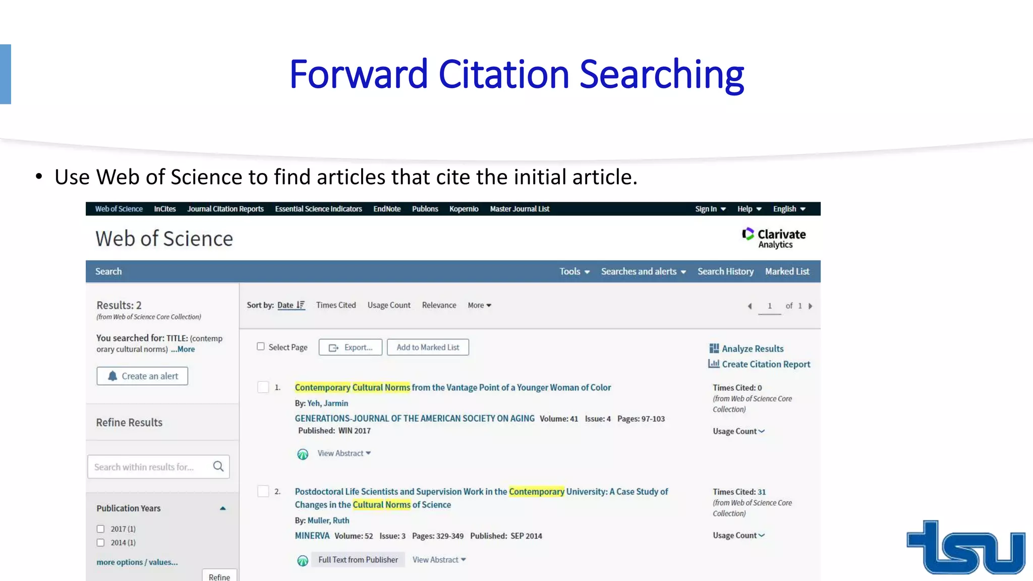 Backward & Forward Citation Searching | PPTX