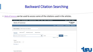 Backward & Forward Citation Searching | PPT