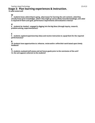 Backward Planning Design Example | PDF