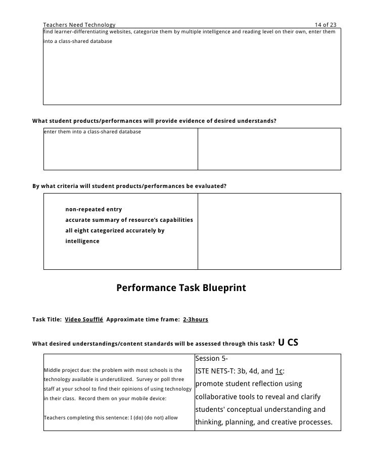 Backward Planning Design Example