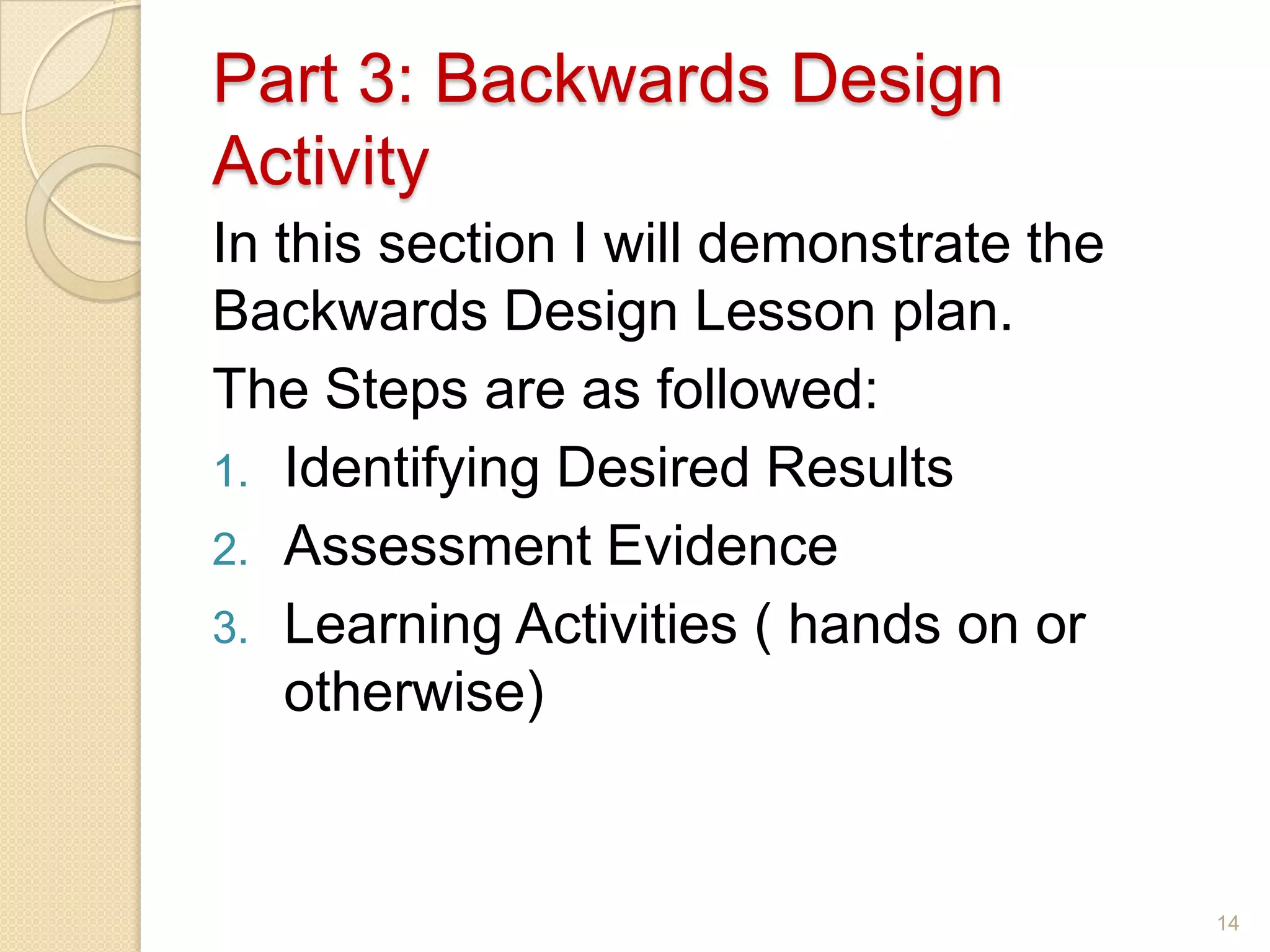 Backwards design | PPT