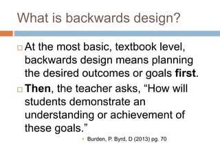 Student-Centered Backward Design | PPTX