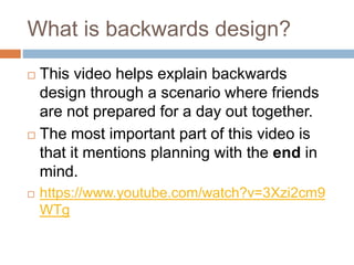 Student-Centered Backward Design | PPTX