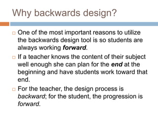 Student-Centered Backward Design | PPTX