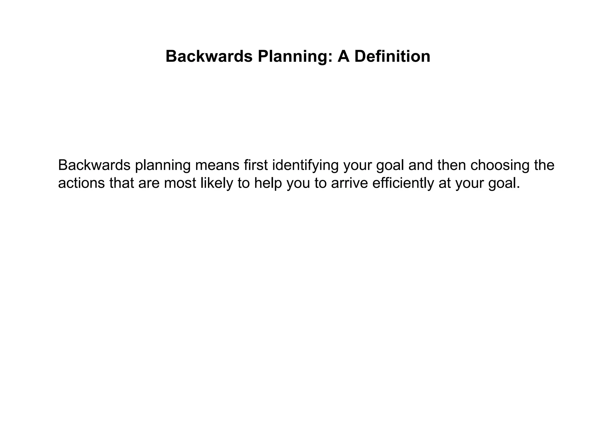 Backwards planning | PPT