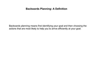 Backwards planning | PPT