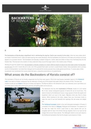 Backwaters of-kerala | PDF