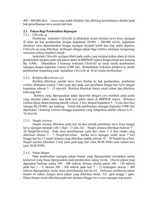 BACKYARD HATCHERY RAJUNGAN; SUATU ALTERNATIF USAHA BUDIDAYA | PDF