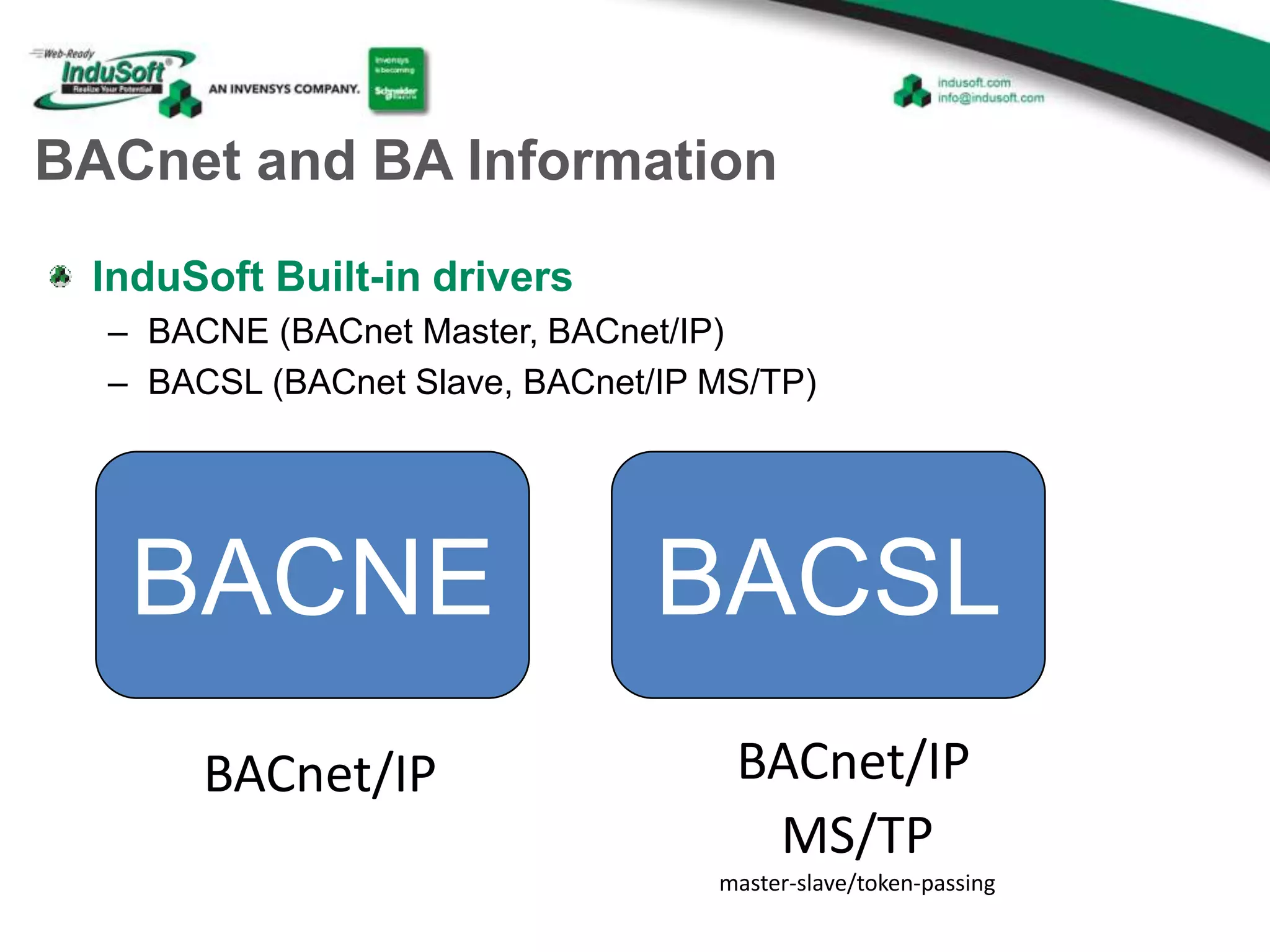 Designing BacNET Applications with InduSoft Web Studio | PPTX