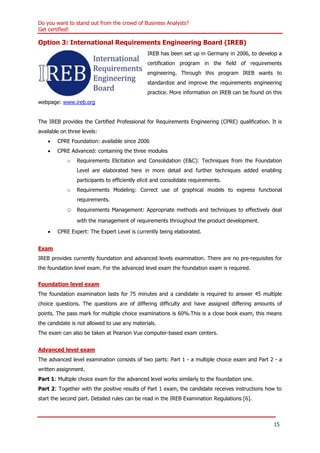 Get certified as a Business Analyst | PDF | Resume Writing and Advice ...
