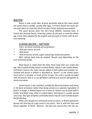 Bacon | PDF | Cooking | Food & Drink