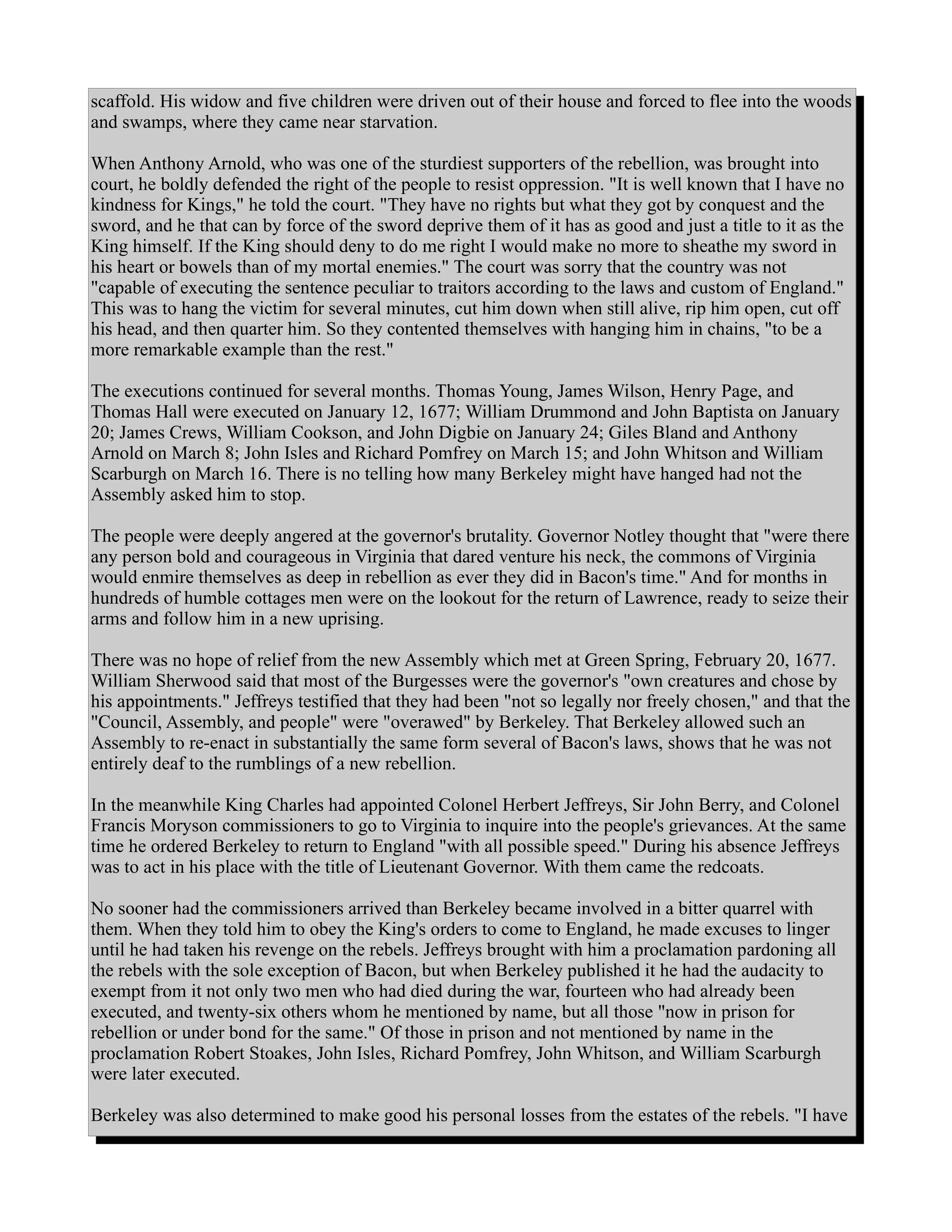 Bacons Rebellion 1676 American Colonial History | PDF | Law