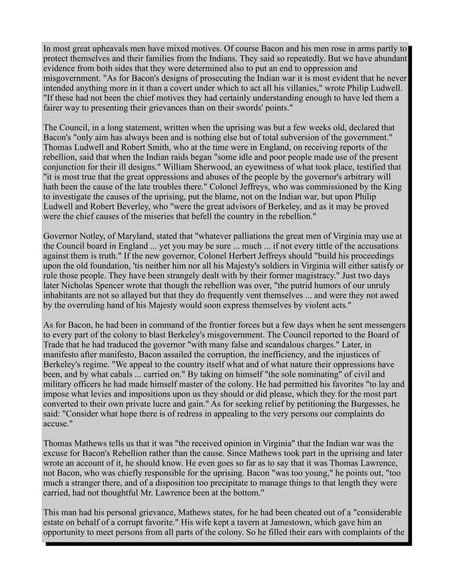 Bacons Rebellion 1676 American Colonial History | PDF | Law