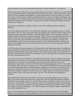 Bacons Rebellion 1676 American Colonial History | PDF | Law